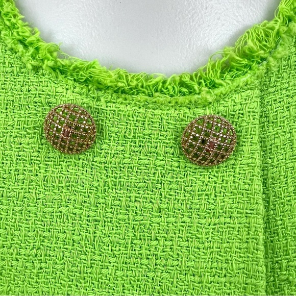 Zara | Dresses | Zara Blogger Favorite Neon Lime Green Gold Military ...